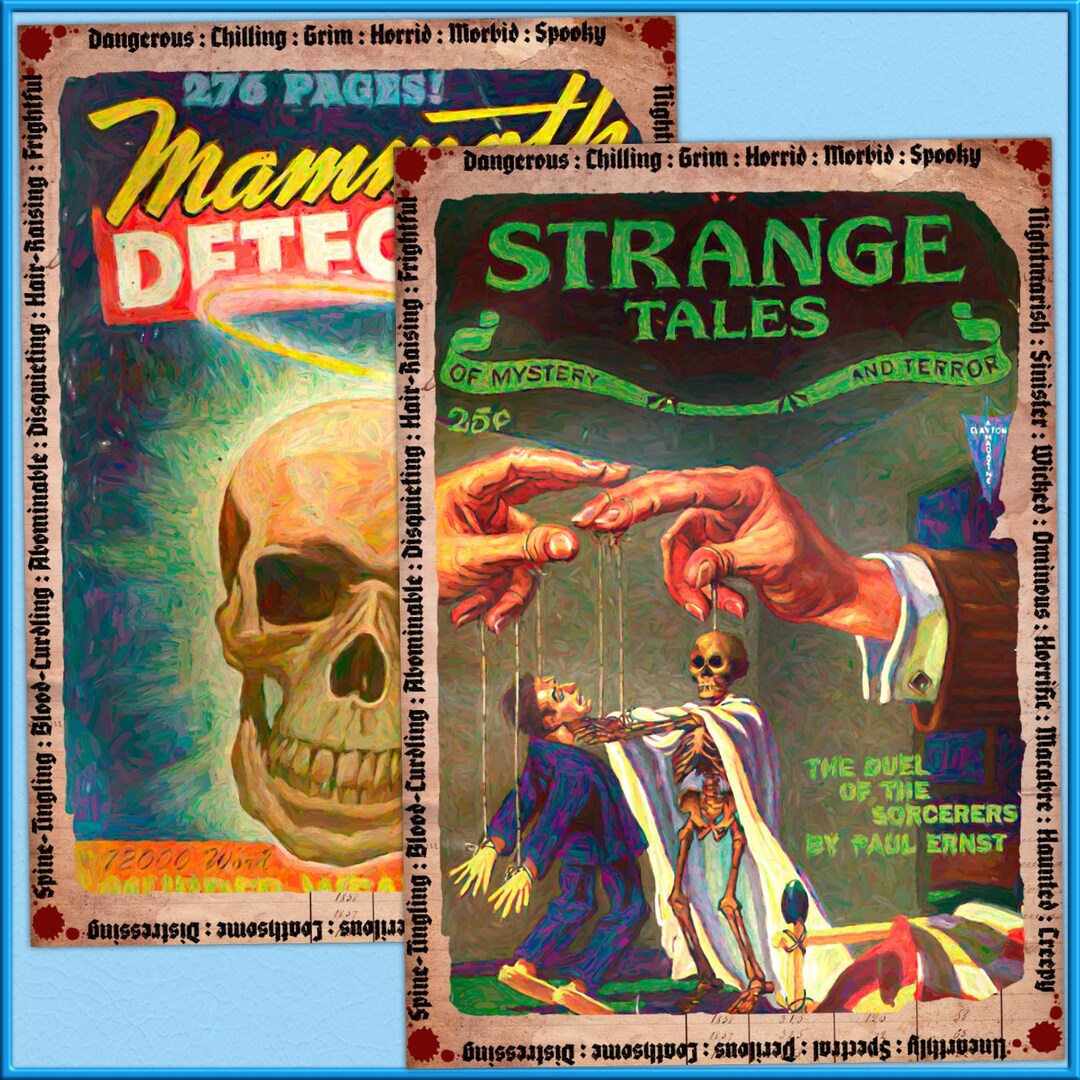 Scary Magazine Cover Halloween Cards Printable Digital Download ...