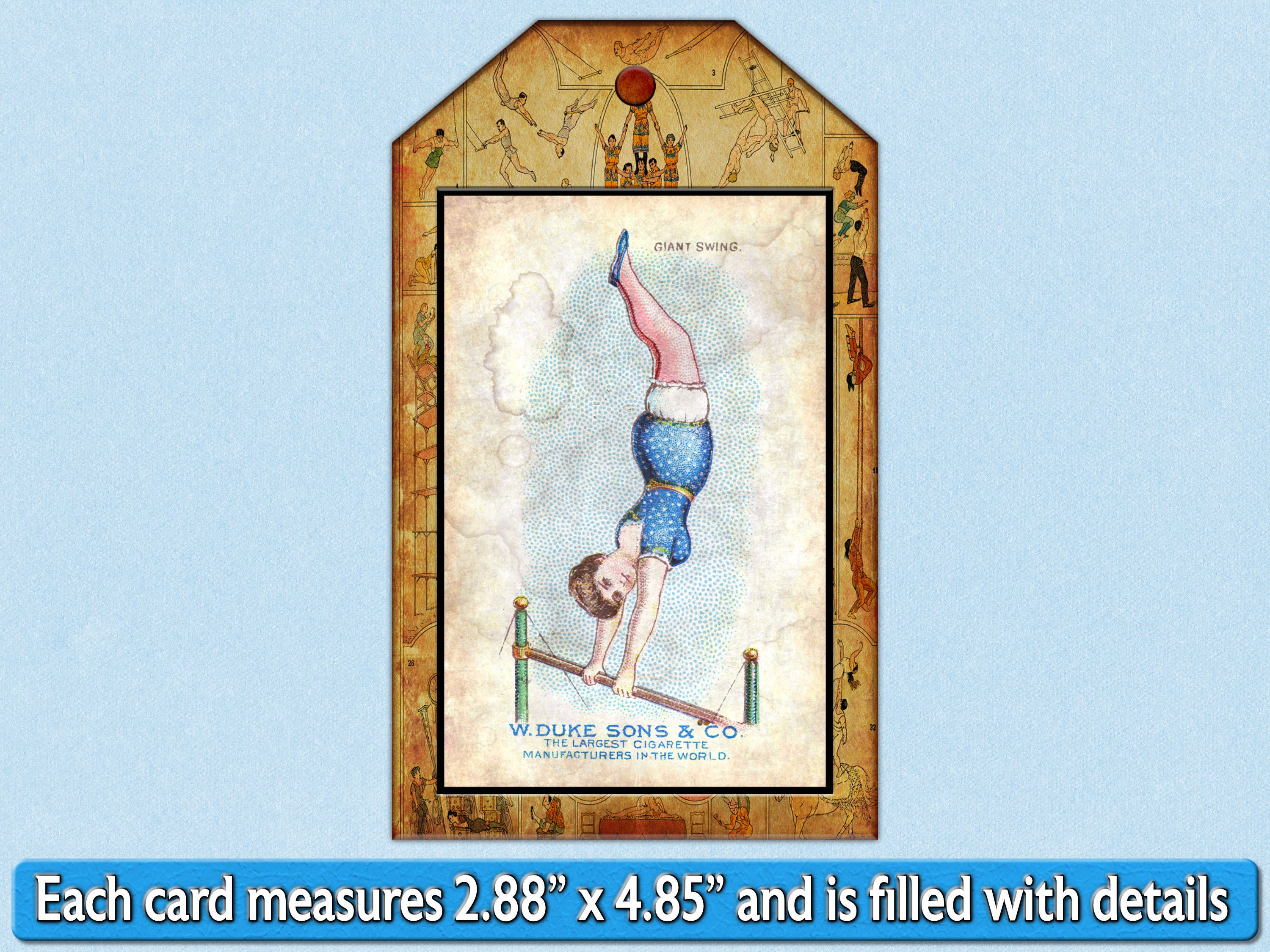 Victorian Gymnast Acrobatic Circus Ladies Journal Cards Digital ...