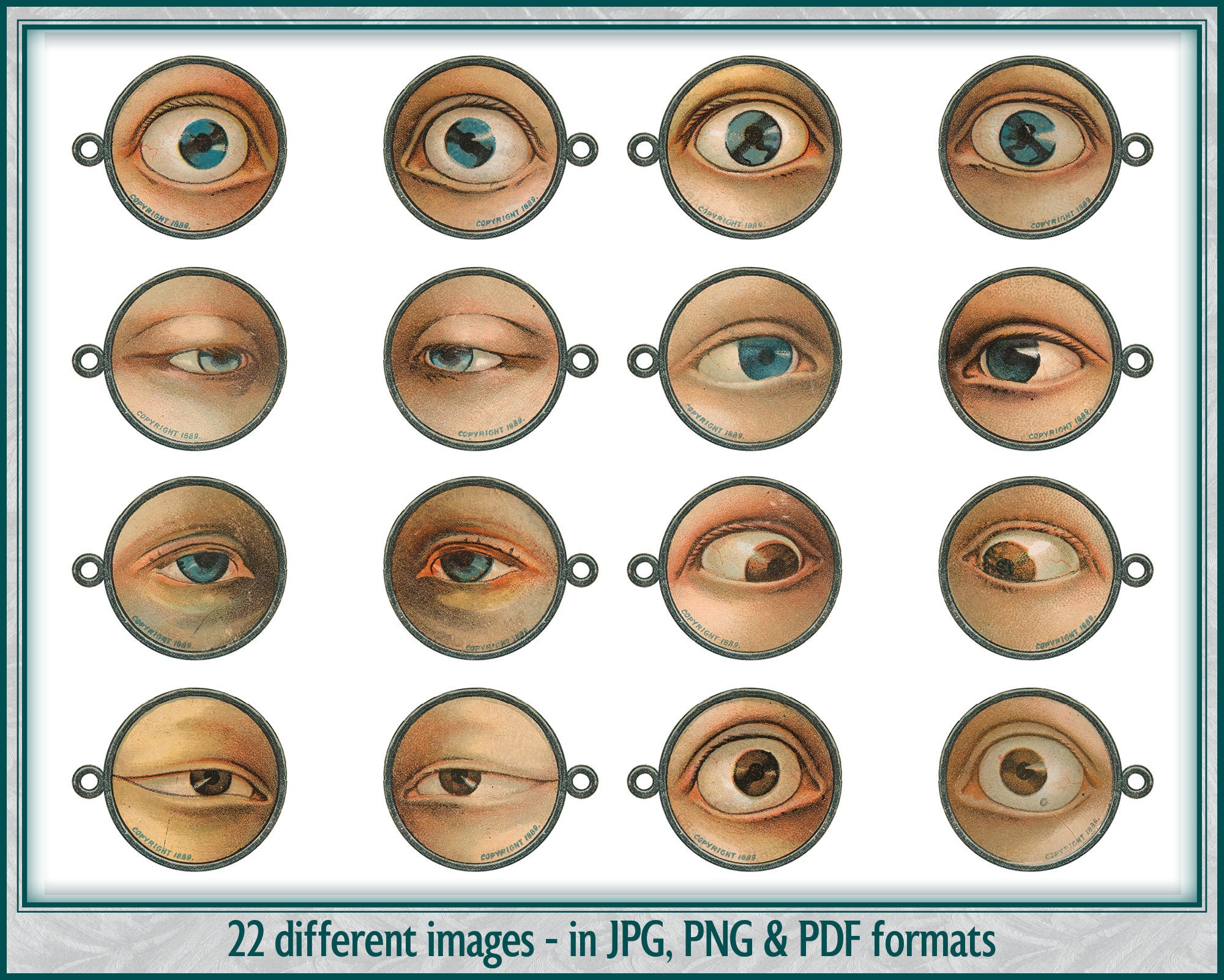 Antique Novelty Advertising Optometrist Monocle Eye Cards Digital ...