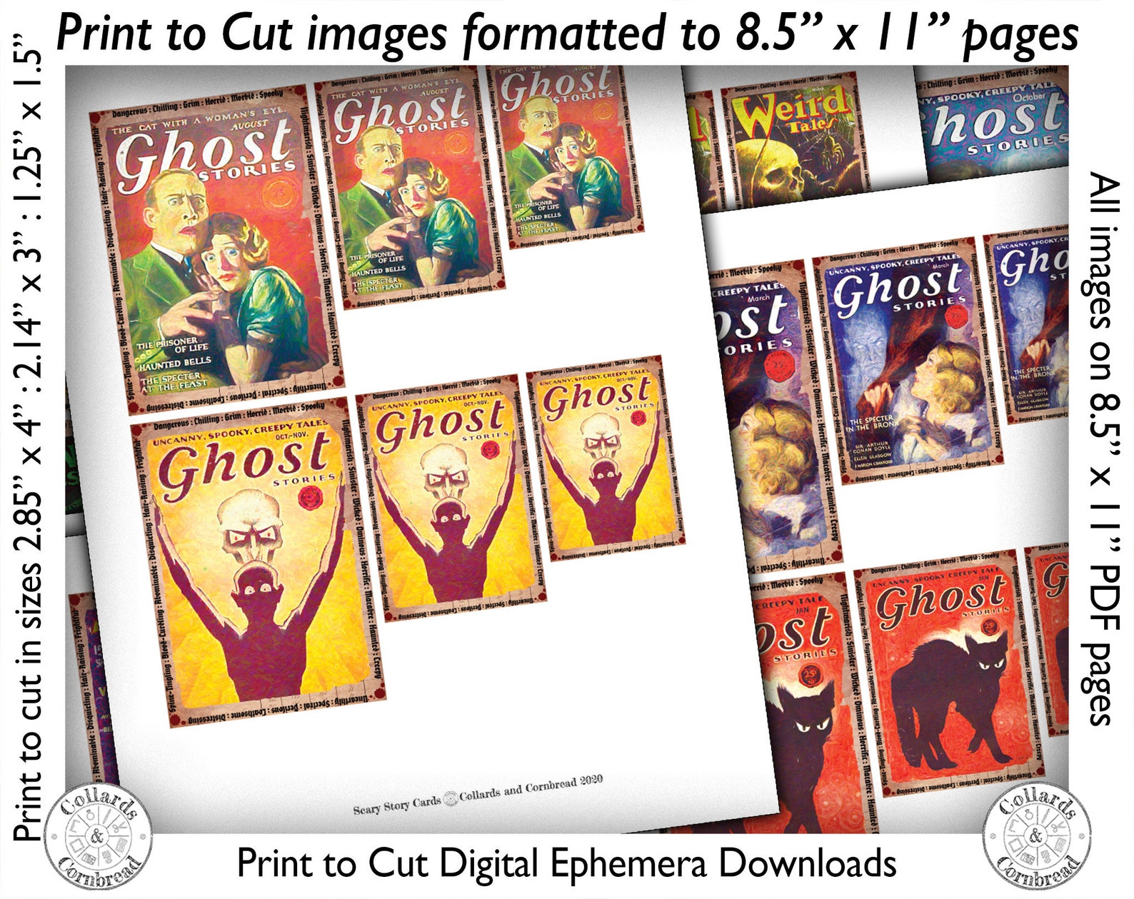Scary Magazine Cover Halloween Cards Printable Digital | Etsy
