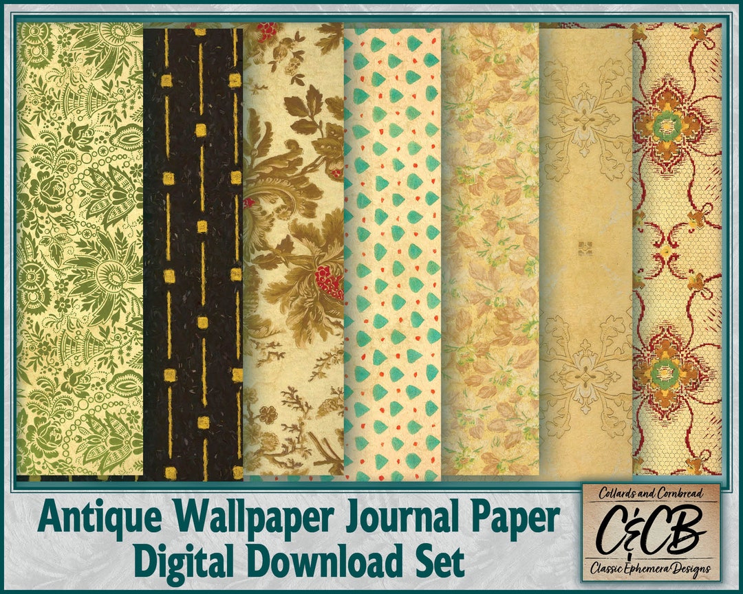 Antique Wallpaper Designs, Junk Journal Paper Set (PDF & JPG) - Etsy UK