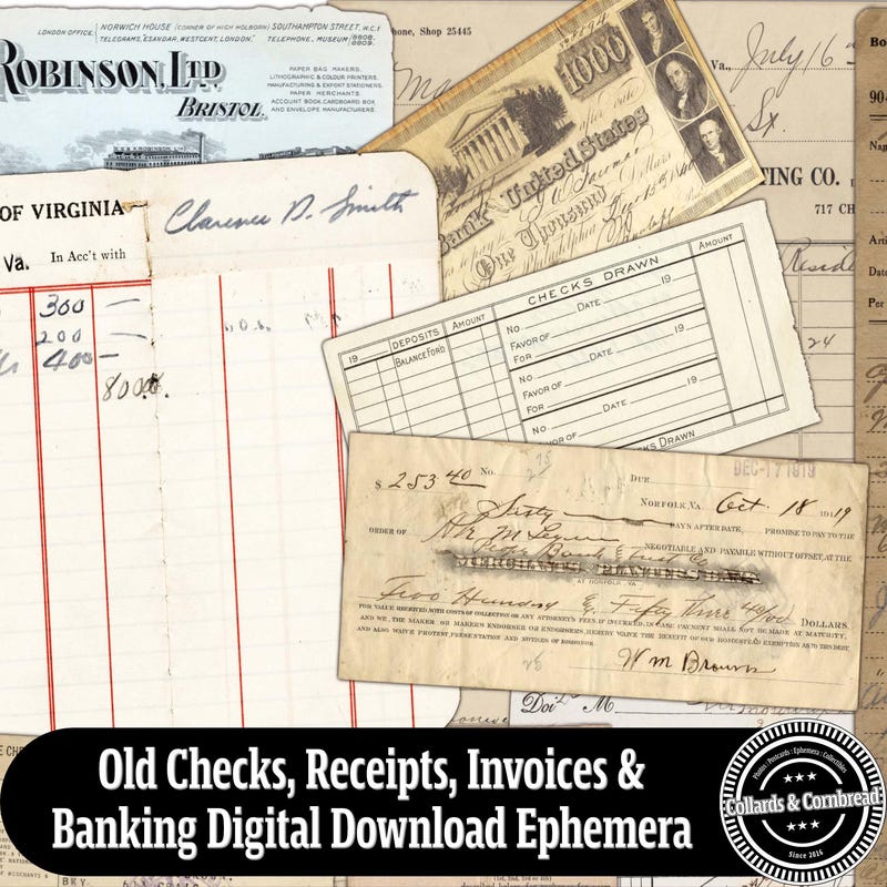Old Bank Checks - Etsy