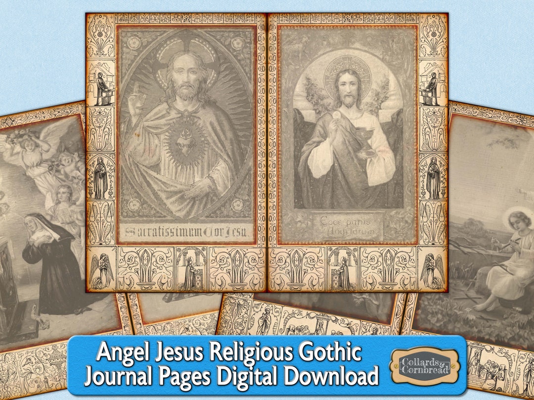 Angels Jesus Madonna Religious Icon Journal Pages Digital Download Set ...