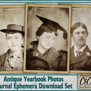 Antique Yearbook Student Graduation Photos Digital Download Set for ...