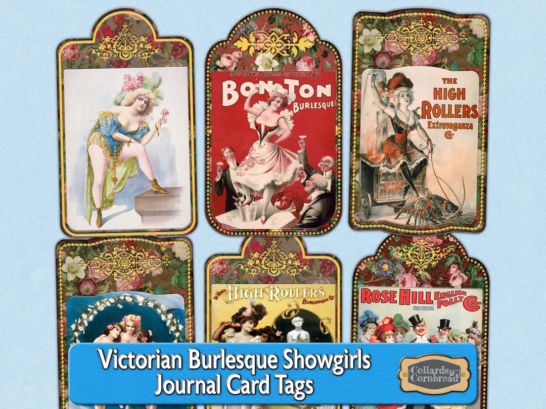 Victorian Burlesque Showgirl Journal Cards, Ephemera (digital Download ...