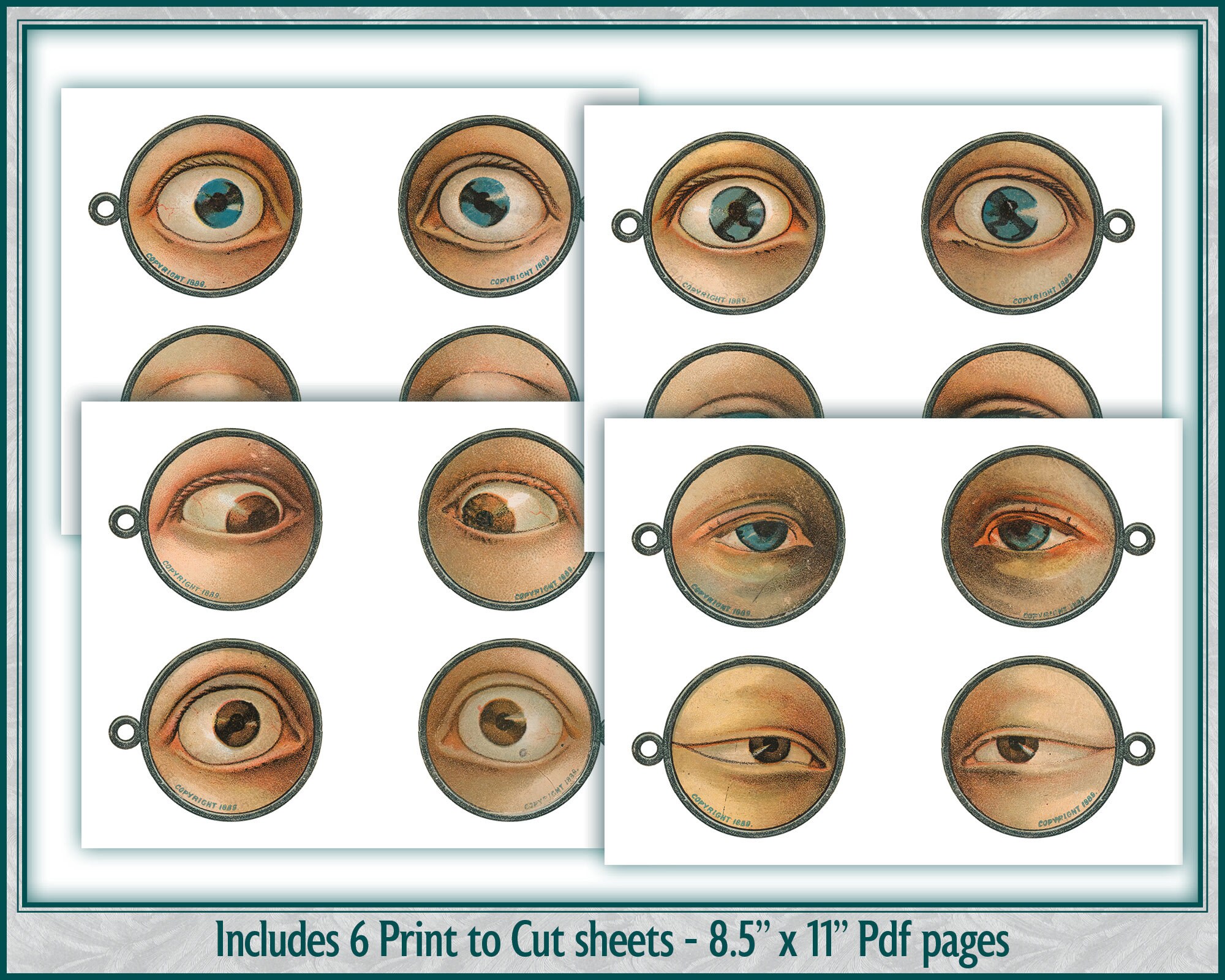 Antique Novelty Advertising Optometrist Monocle Eye Cards Digital ...
