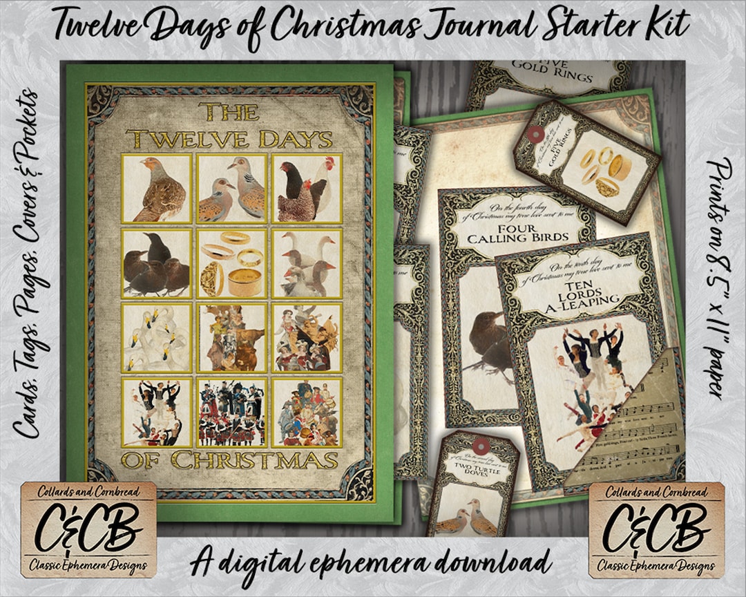Twelve Days of Christmas Journal Starter Kit Printable Digital Download ...