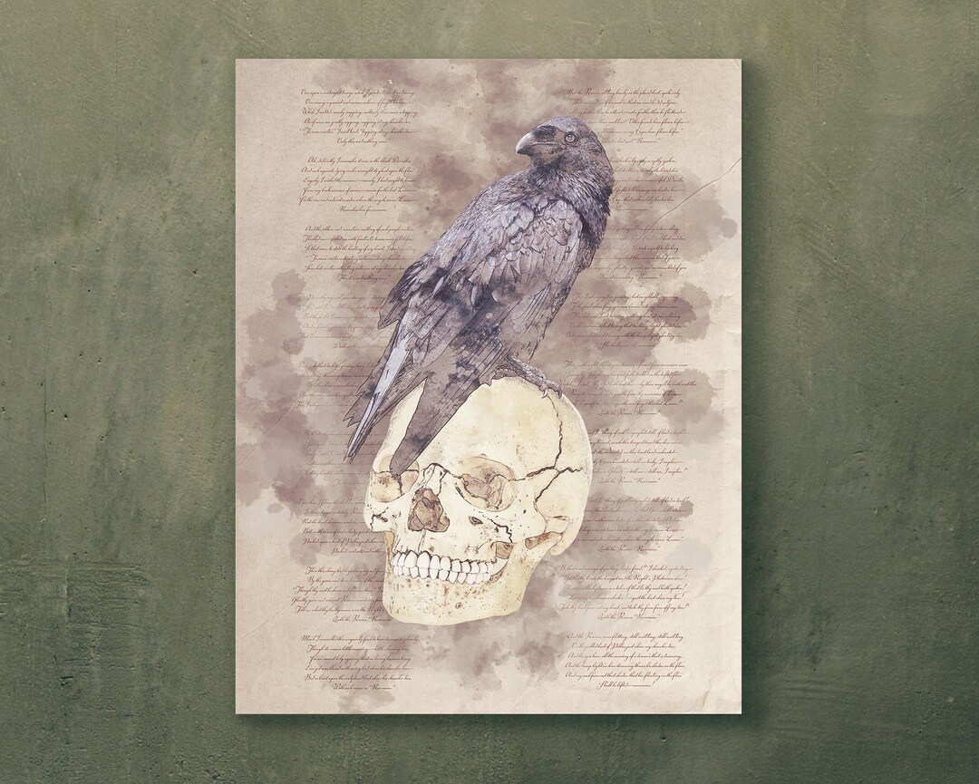 Gothic Halloween Poe's the Raven Digital Download Poster Featuring ...