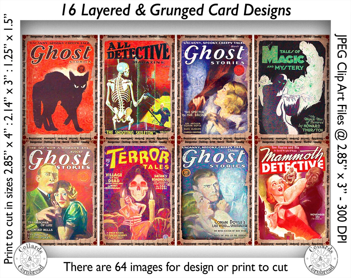 Scary Magazine Cover Halloween Cards Printable Digital | Etsy