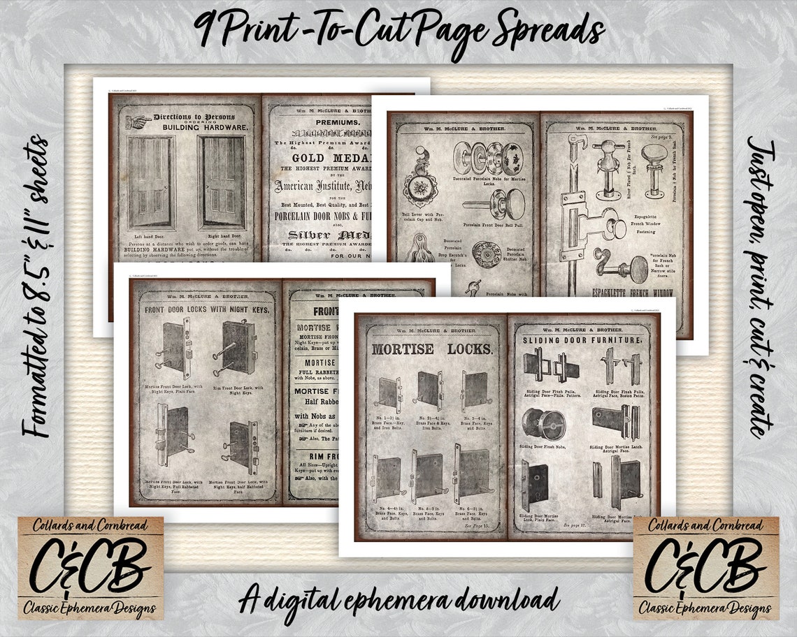 Antique Hardware Store Catalog Pages Printable Digital Download Set for ...