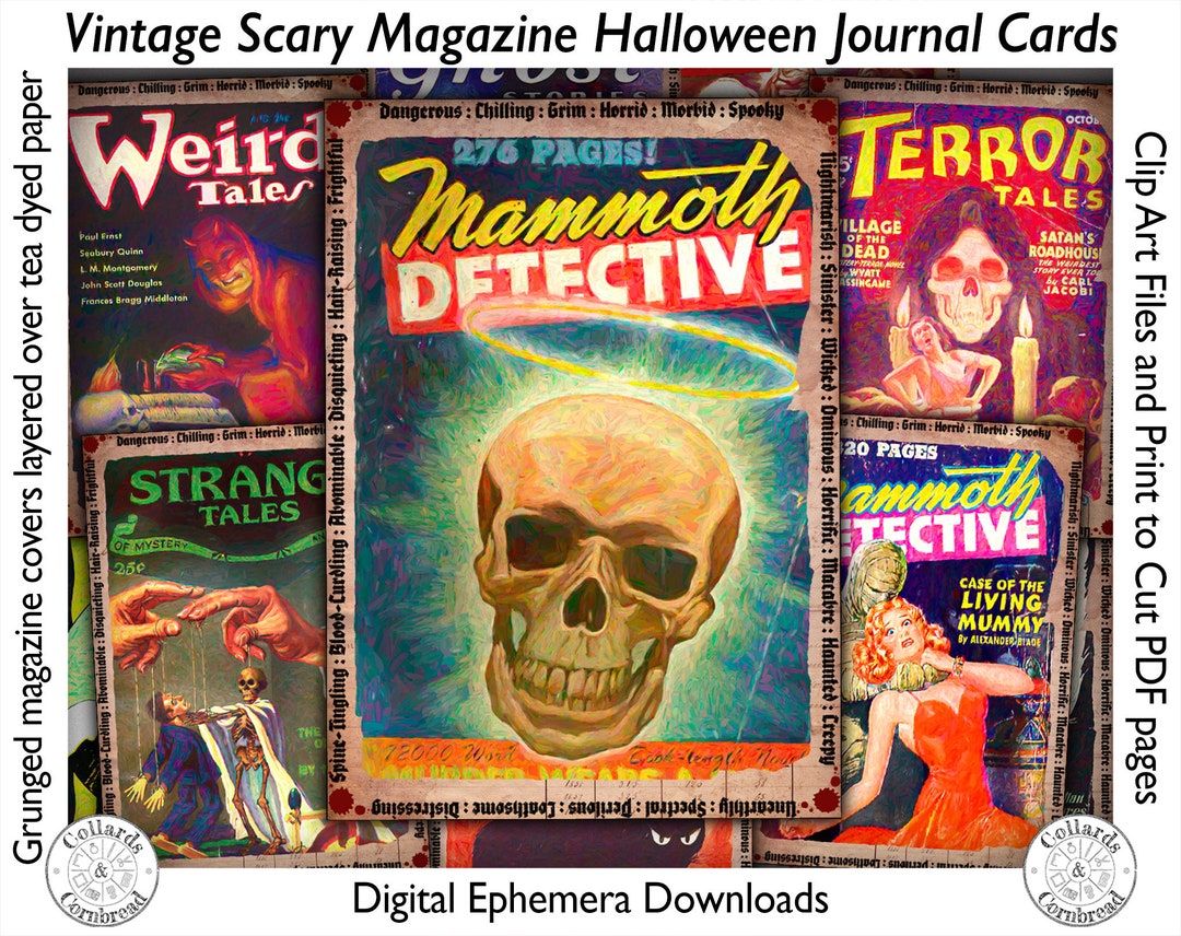 Scary Magazine Cover Halloween Cards Printable Digital - Etsy