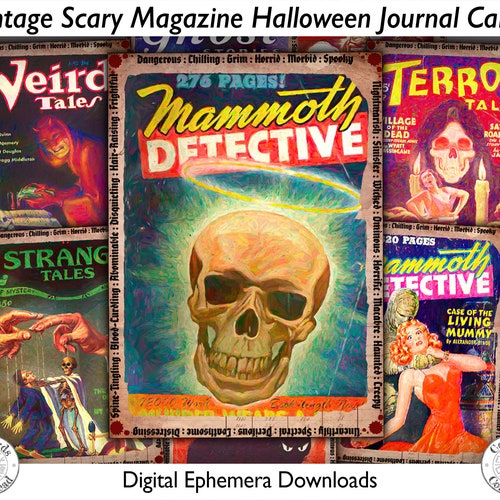 Scary Magazine Cover Halloween Cards Printable Digital - Etsy
