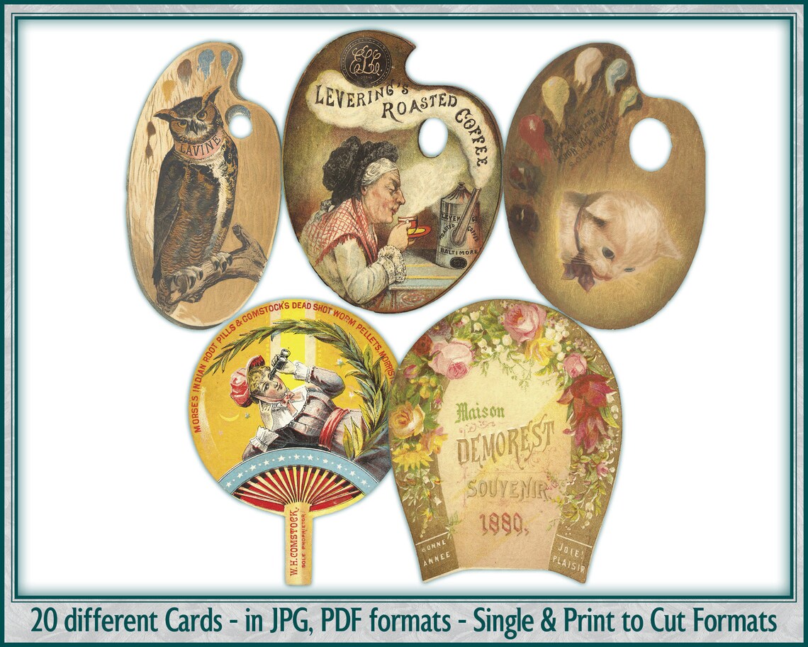 Victorian Novelty Business Trade Cards Digital Download Set for Junk ...