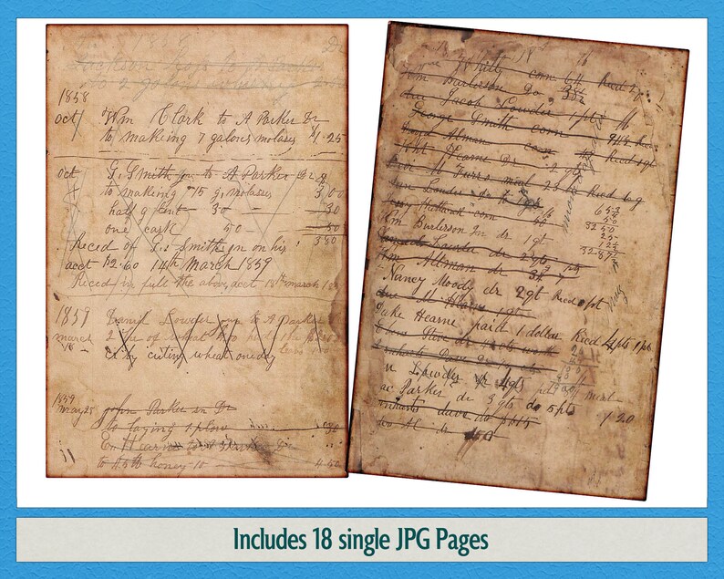 Antique Handwritten Daybook Notebook Journal Pages Digital Download Kit ...
