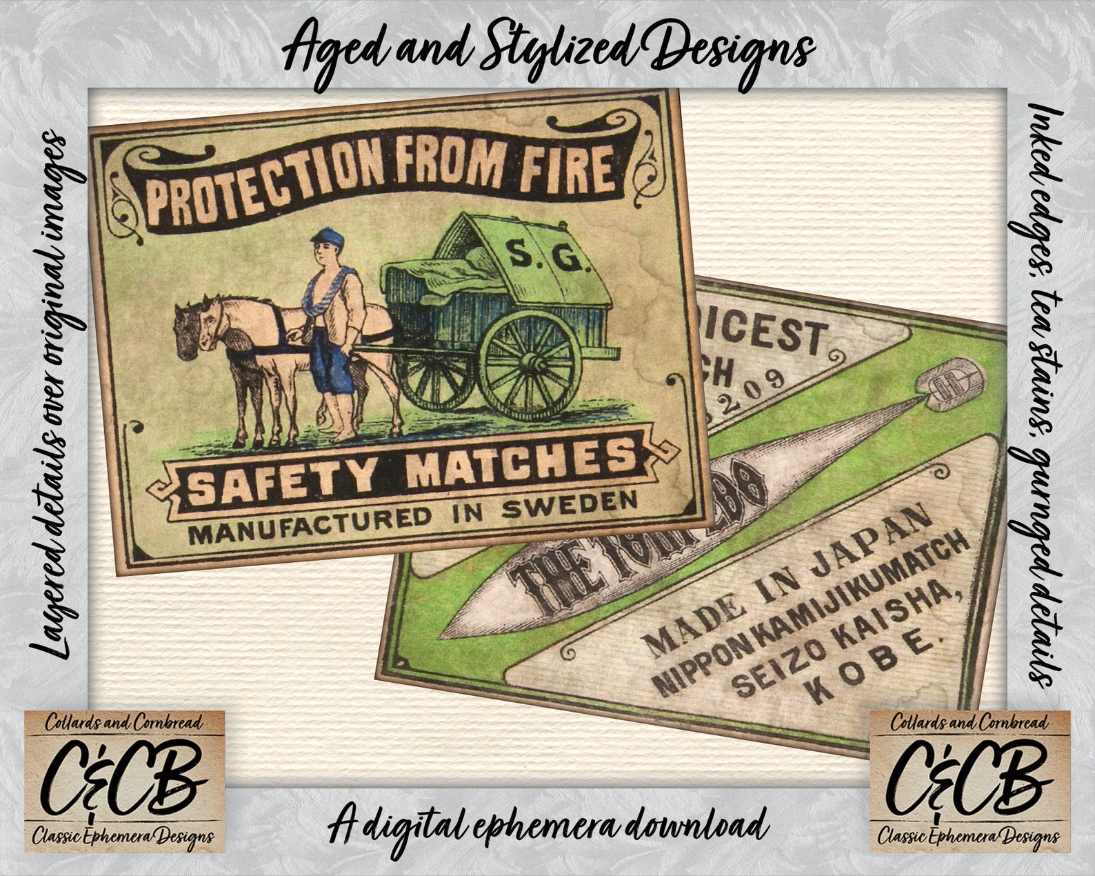 Retro Match Book Covers & Labels Digital Download Ephemera Set - Etsy