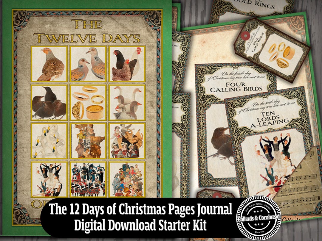 Twelve Days of Christmas Journal Starter Kit Printable Digital Download ...
