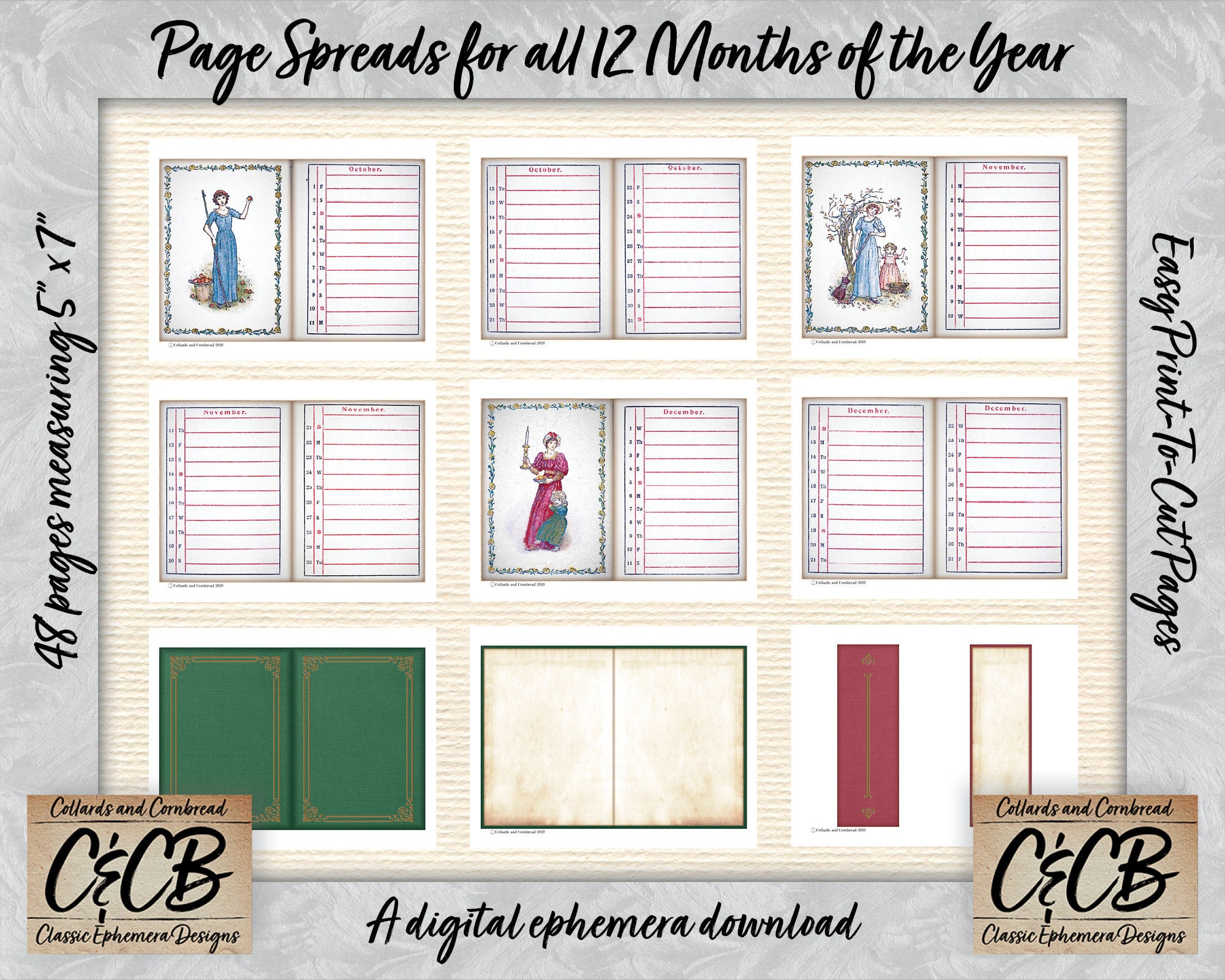 Victorian Secret Garden Diary Journal Digital Download Starter Pages ...