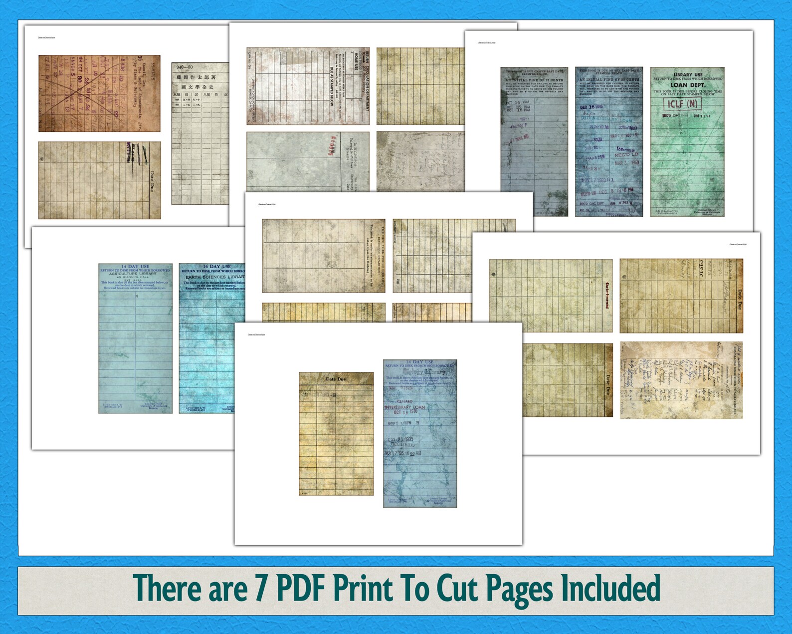 Grunged Library Due Date Slips Printable Digital Download - Etsy