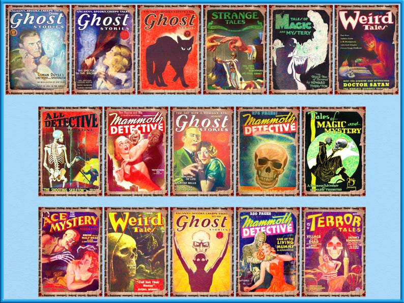 Scary Magazine Cover Halloween Cards Printable Digital Download ...