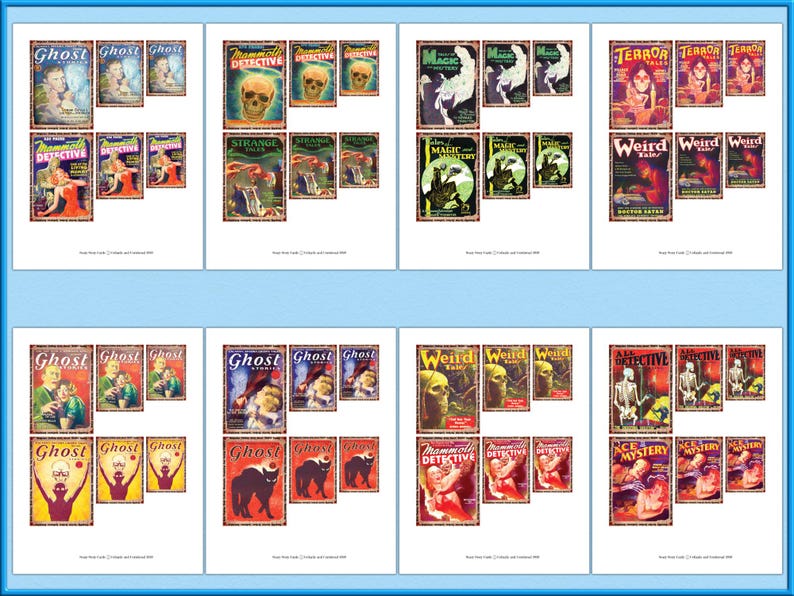 Scary Magazine Cover Halloween Cards Printable Digital Download ...