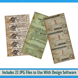 Trains, Trolleys & Buses Transit Tickets and Passes Printable Digital ...