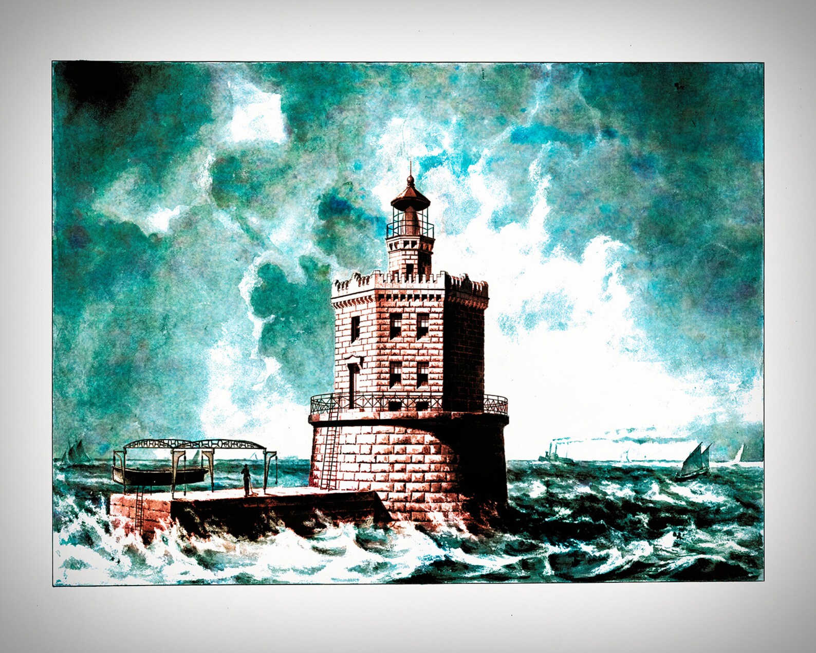 Victorian Lighthouse in Rough Seas Digital Download Wall Decor - Etsy
