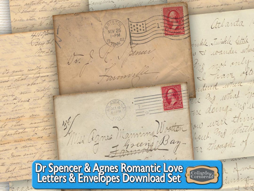 Dr. Spencer & Agnes Love Letters With Folding Envelope Pockets Digital ...