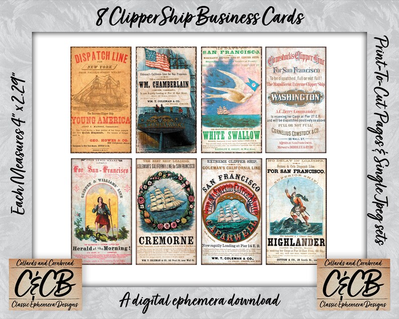 Sea Captains, Lighthouses, and Clipper Ships Junk Journal Kit With ...