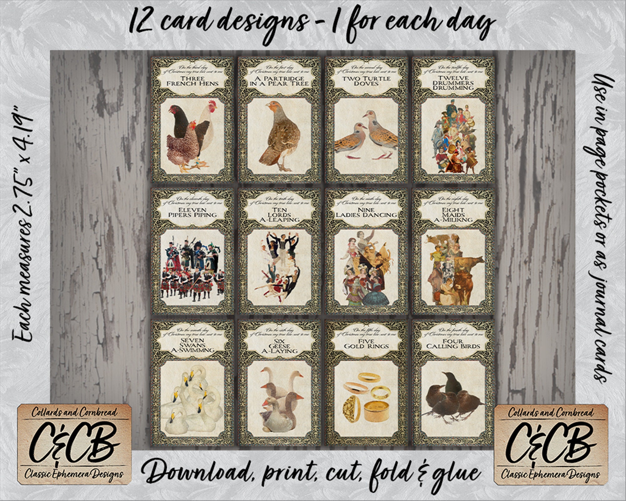 Twelve Days of Christmas Journal Starter Kit Printable Digital Download ...