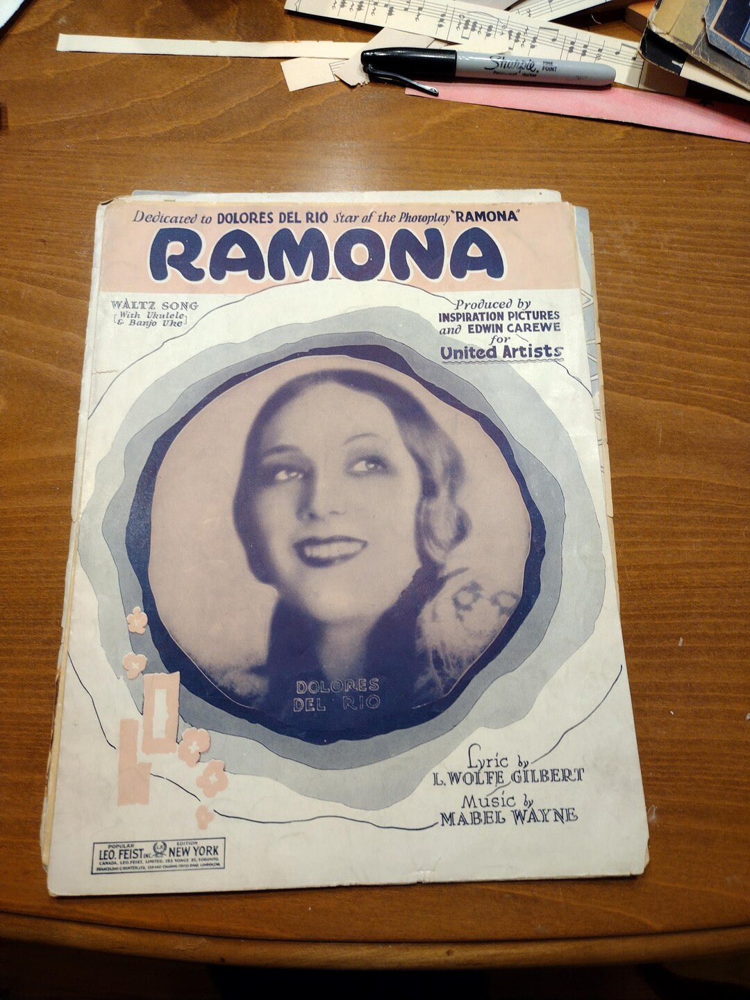 Vintage Original 1927 "ramona" Sheet Music - Etsy