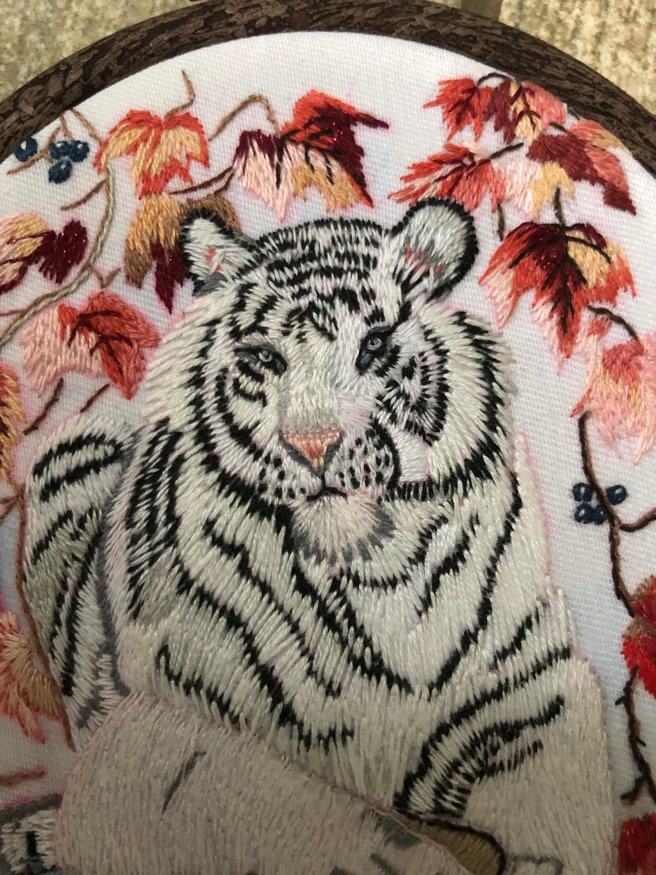 Embroidered Tiger Wall Hanging | Etsy