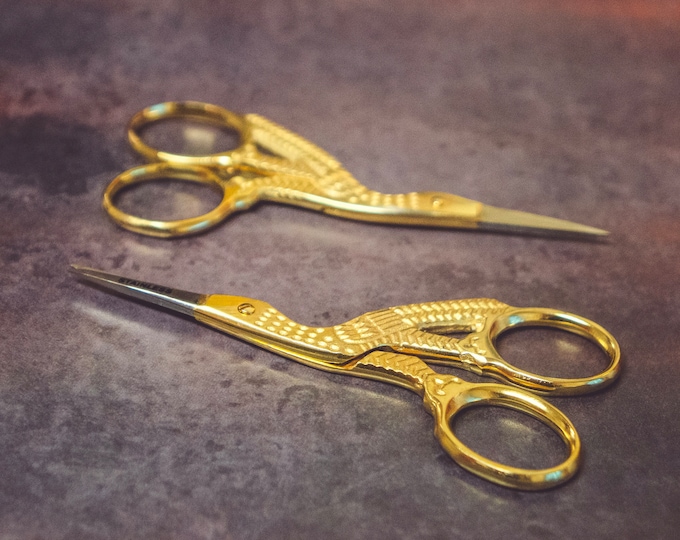 Embroidery Scissors Gold Stork Sewing Scissors Small Sharp for Crafting ...