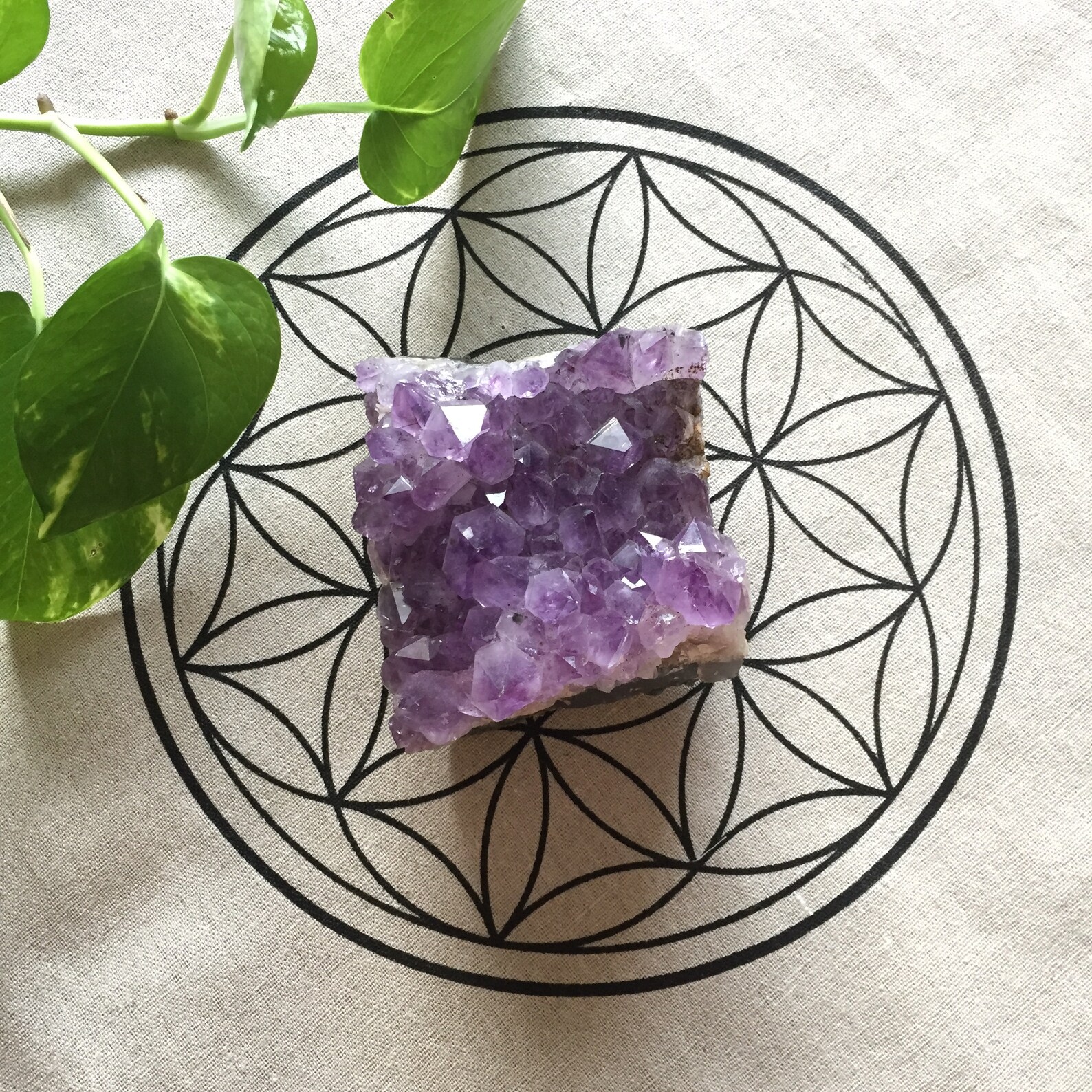 Flower Of Life Hand Printed Crystal Grid Sacred Geometry | Etsy