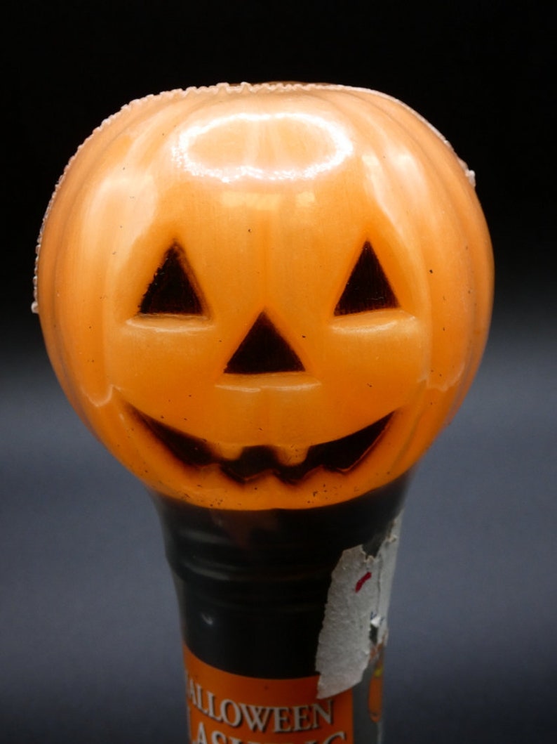 Vintage Halloween Blow Mold Flashing Light Pumpkin Jol Decoration In