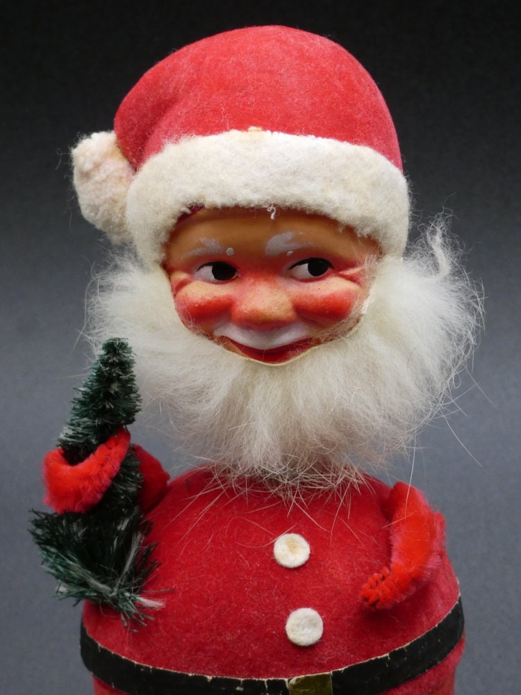 Vintage Christmas Putz Mica Cardboard Santa Claus With Celluloid Face ...