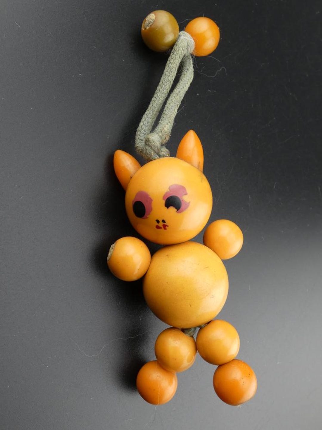 Vintage Butterscotch Catalin Bakelite Cat Child's Baby Crib Toy - Etsy