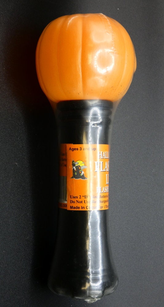 Vintage Halloween Blow Mold Flashing Light Pumpkin JOL Decoration in ...