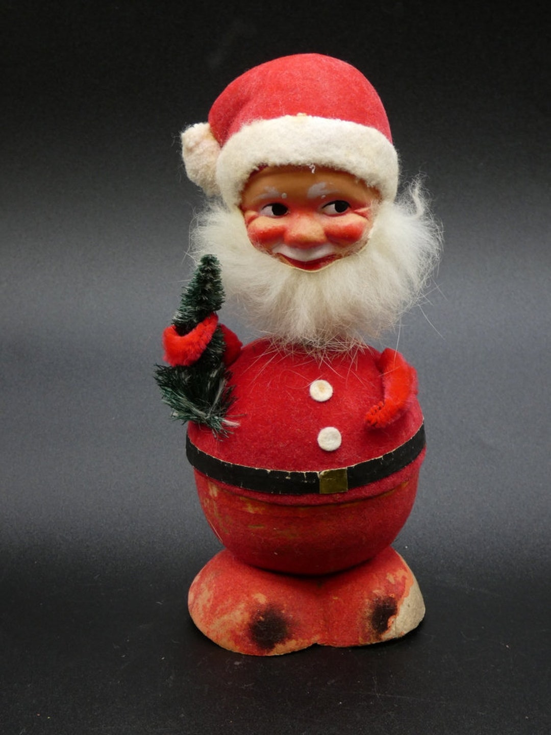 Vintage Christmas Putz Mica Cardboard Santa Claus With Celluloid Face ...
