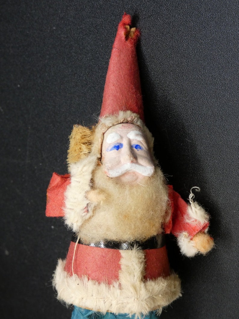 Vintage 1930s Christmas Belsnickle Crepe Paper Santa With Blue Pants ...