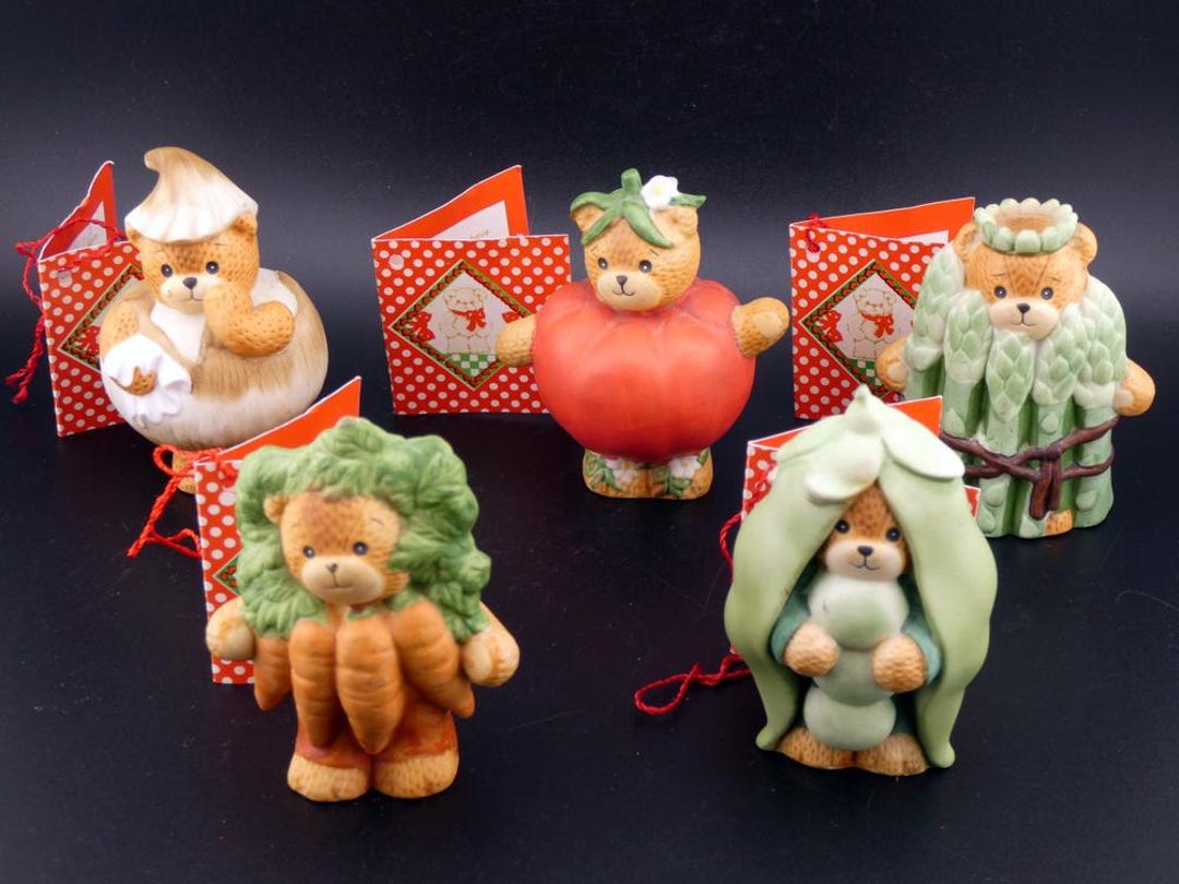 Vintage Enesco 1988 Garden Vegetable Bear Lucy Rigg Figures - Etsy