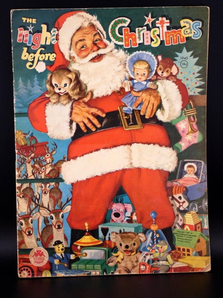 Vintage 1961 Merrill the Night Before Christmas Paper Book USA - Etsy