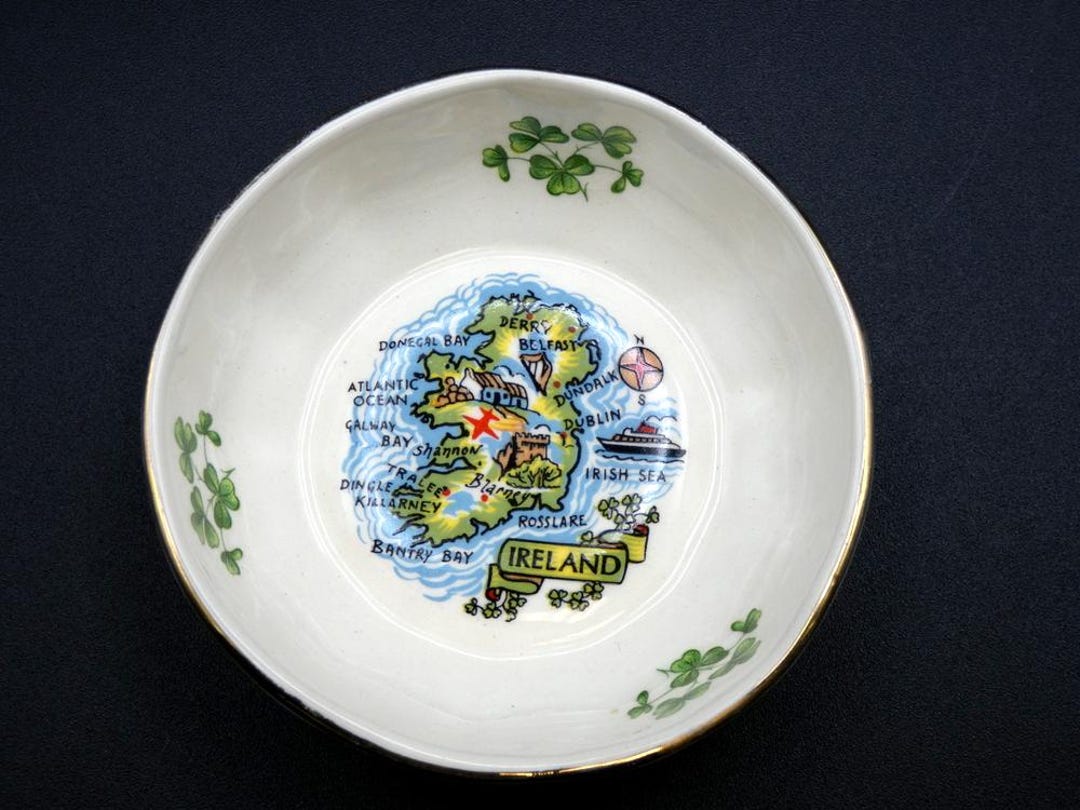 Vintage Carrigaline County Cork Trinket Dish Carrigcraft Ireland Map ...