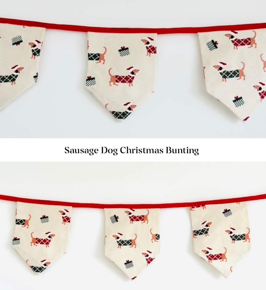 Banderines navideños de perro salchicha - Etsy España