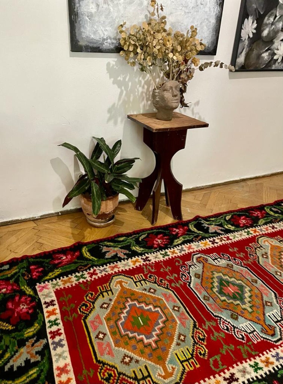 Wool Handwoven Rug, Amazing Colors and Floral and Geometric Design ...