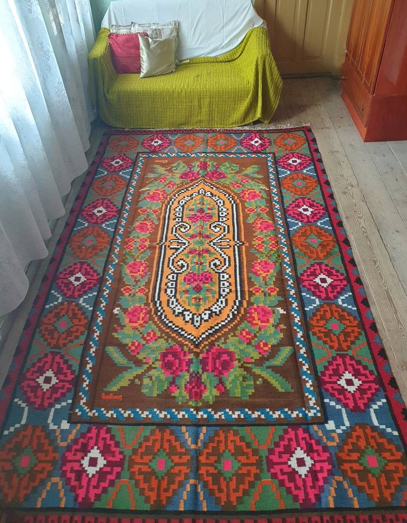 Large Superb Romanian Rug 316X182 Cm With Amazing Bohemian - Etsy