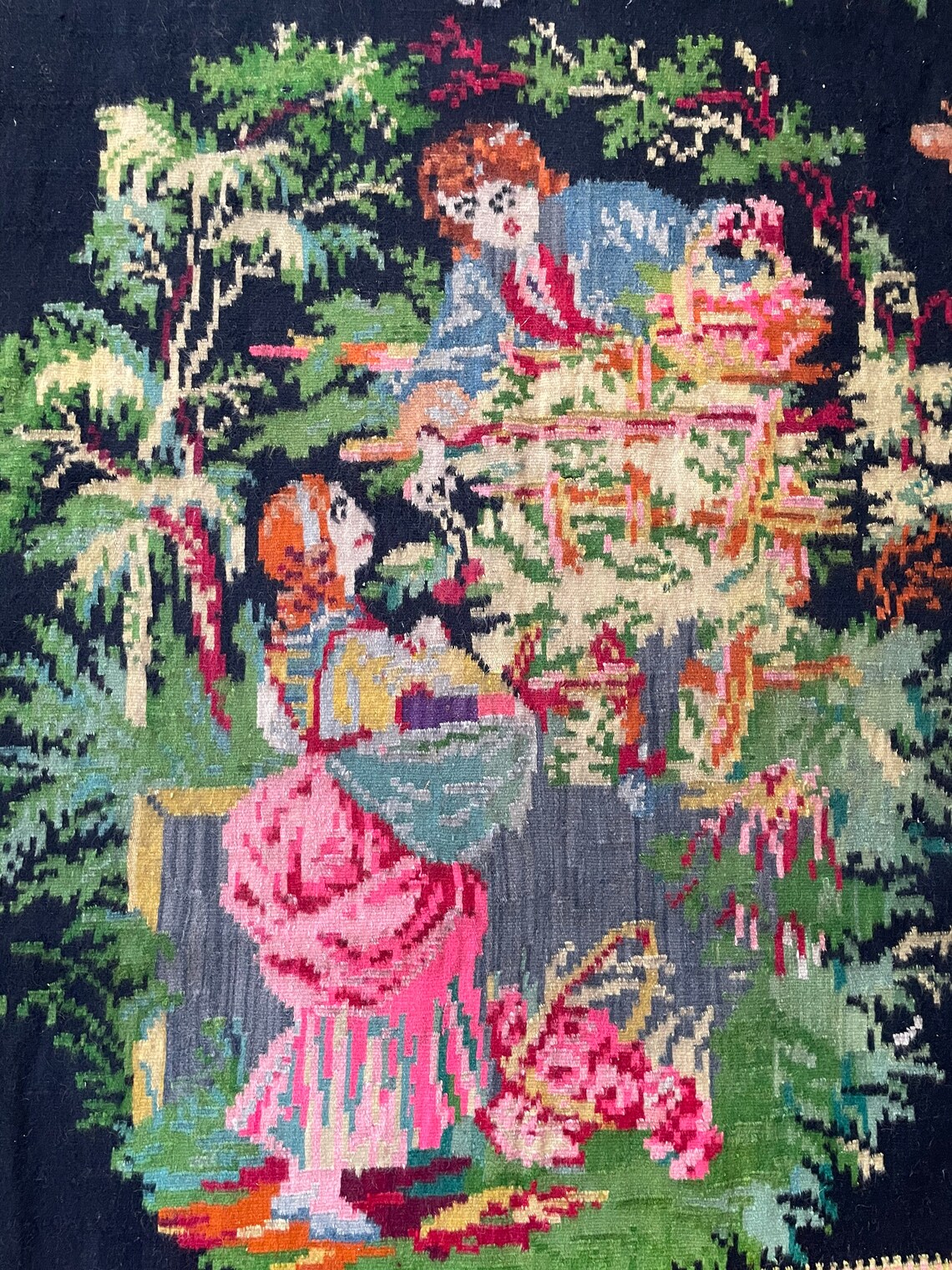 Antique Romanian Gorgeous Rug Handwoven in Wool Black | Etsy