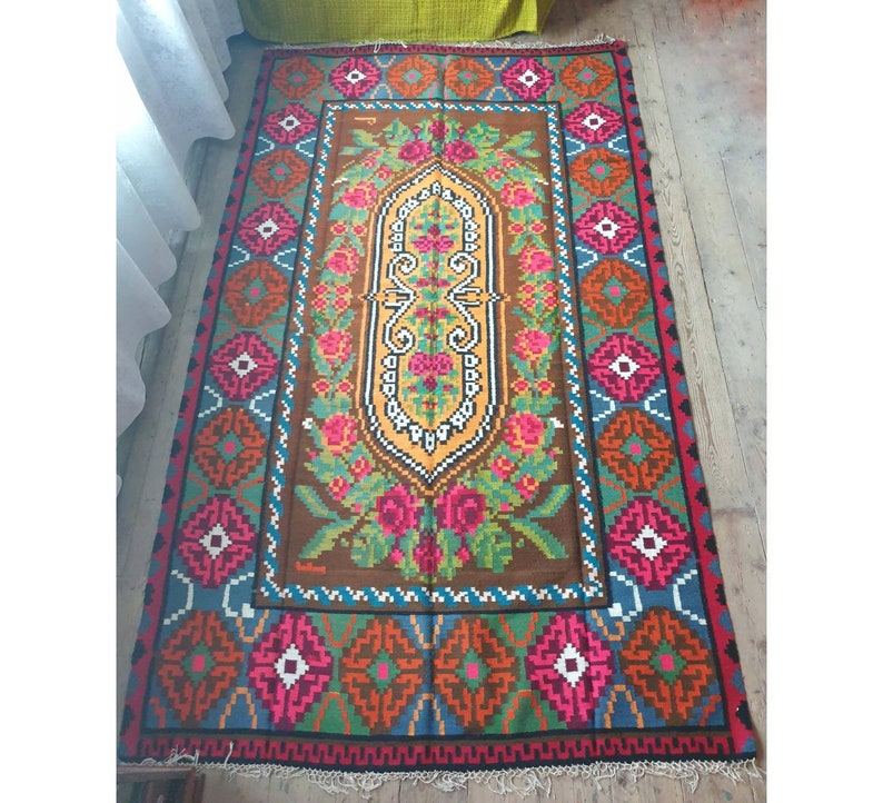 Large Superb Romanian Rug 316X182 Cm With Amazing Bohemian - Etsy