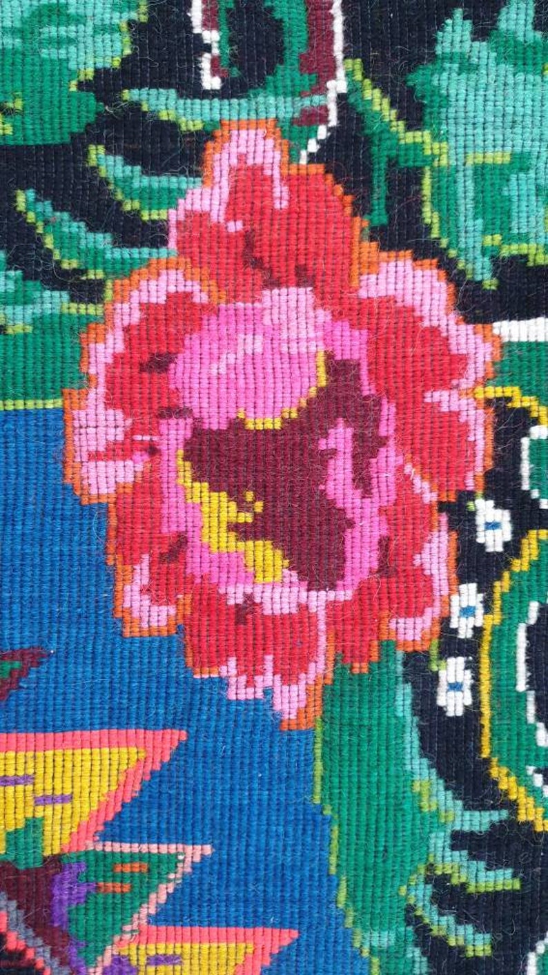 Large Handmade Romanian Rug 330x160cm With Amazing Bohemian Floral ...