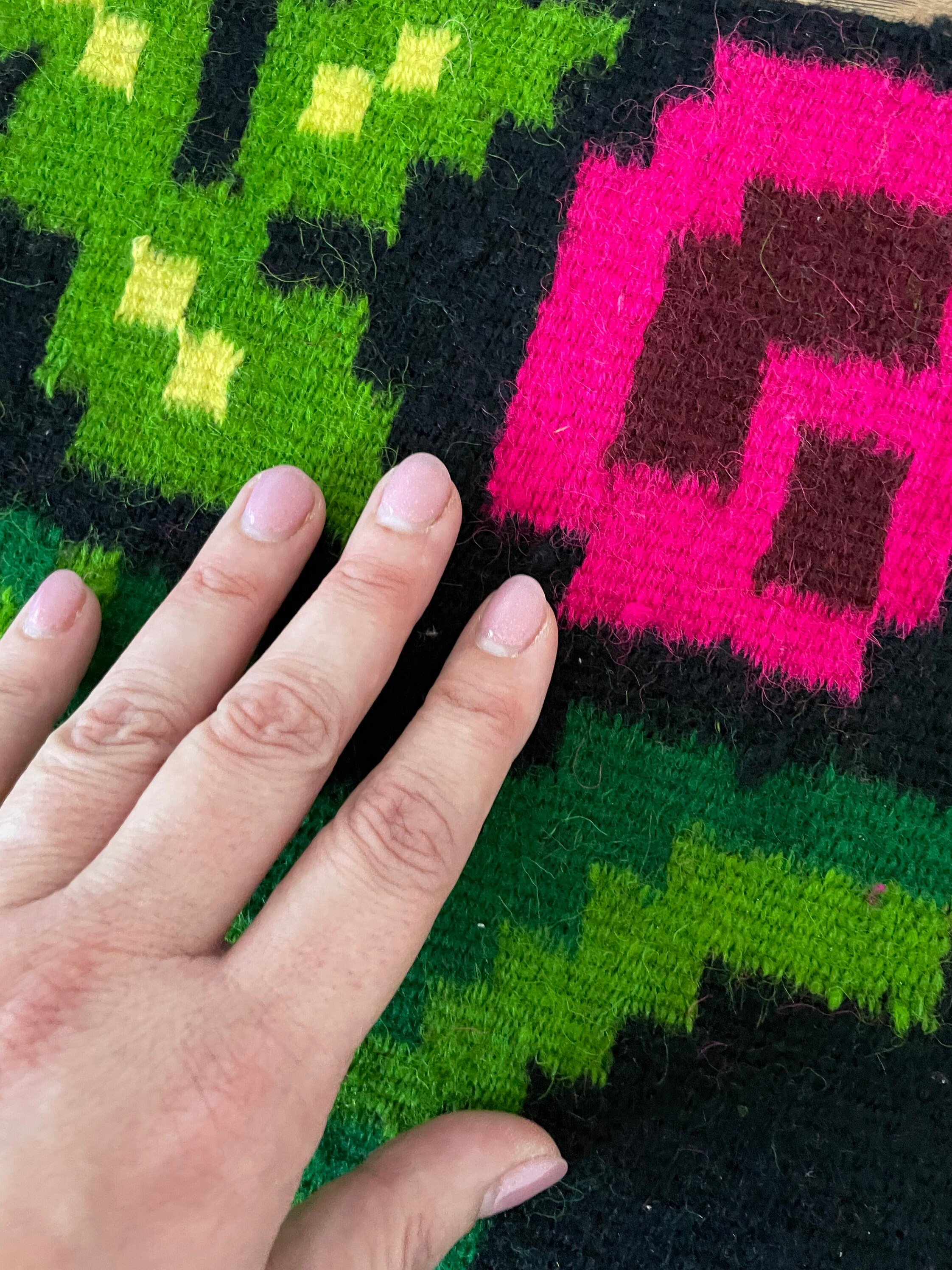 Gorgeous Wool Handmade Rug With Pink Roses From Maramures - Etsy