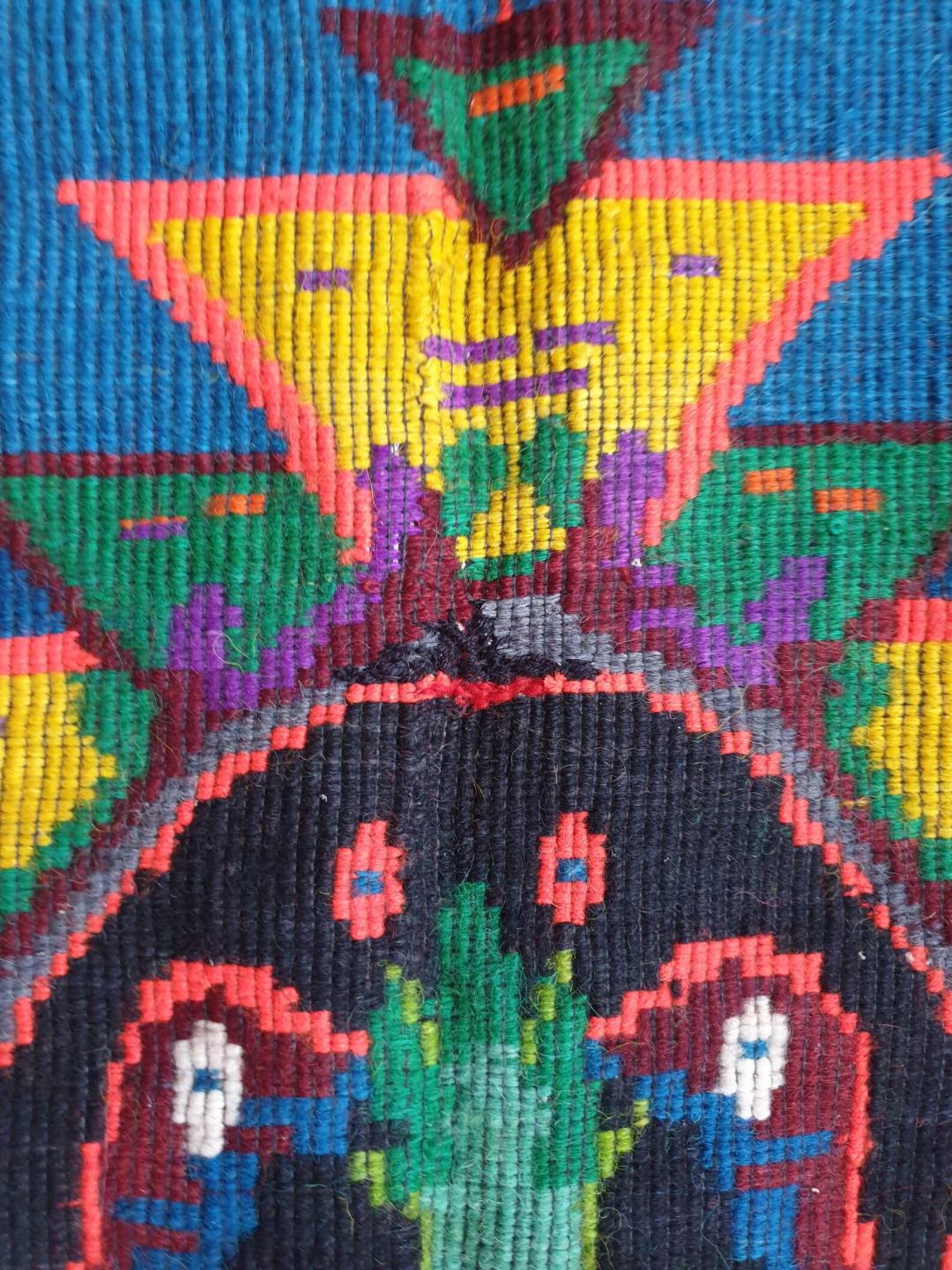 Large Handmade Romanian Rug 330x160cm With Amazing Bohemian Floral ...